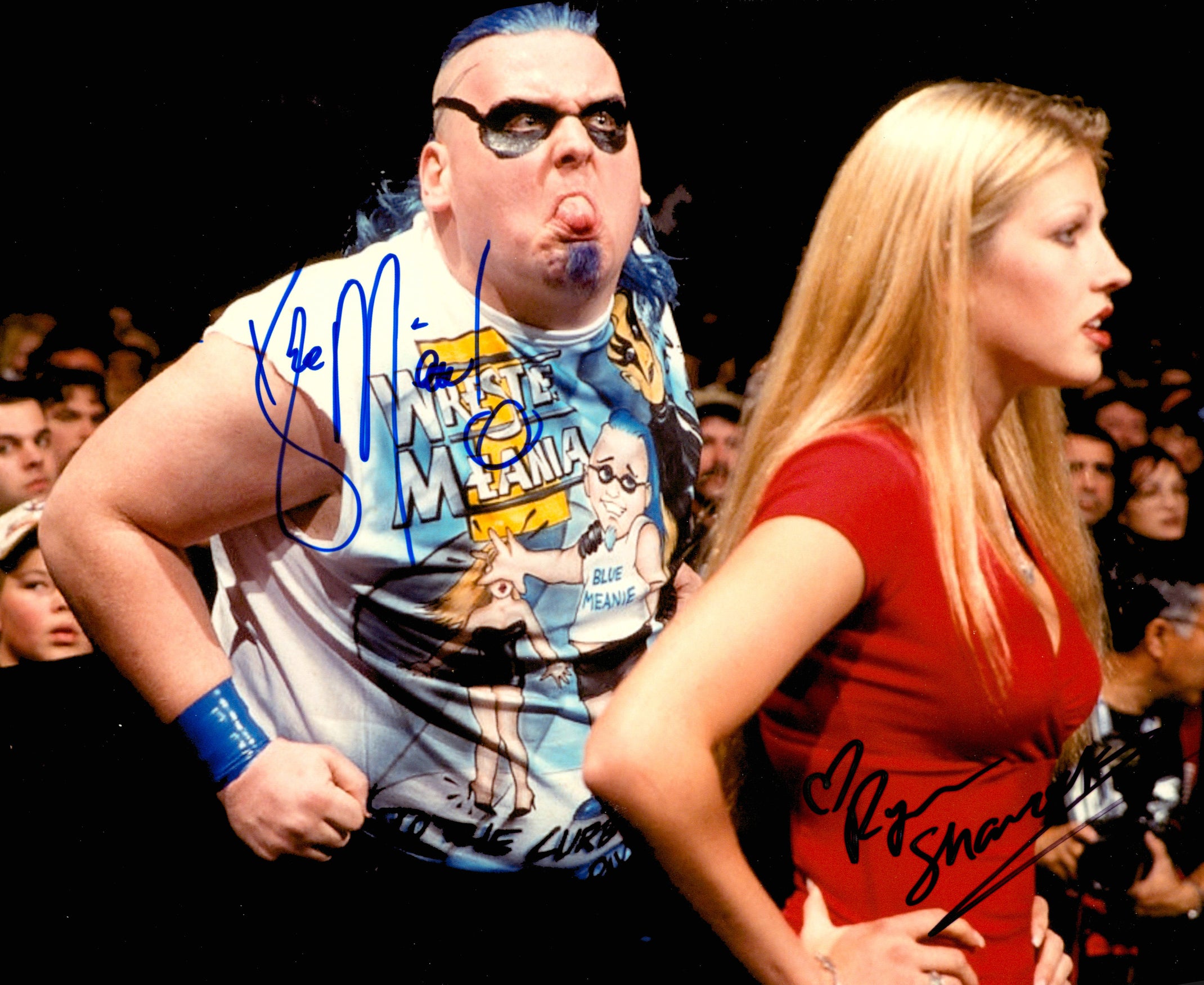 Blue Meanie & Ryan Shamrock dual signed 8x10 Photo – Signed By Superstars
