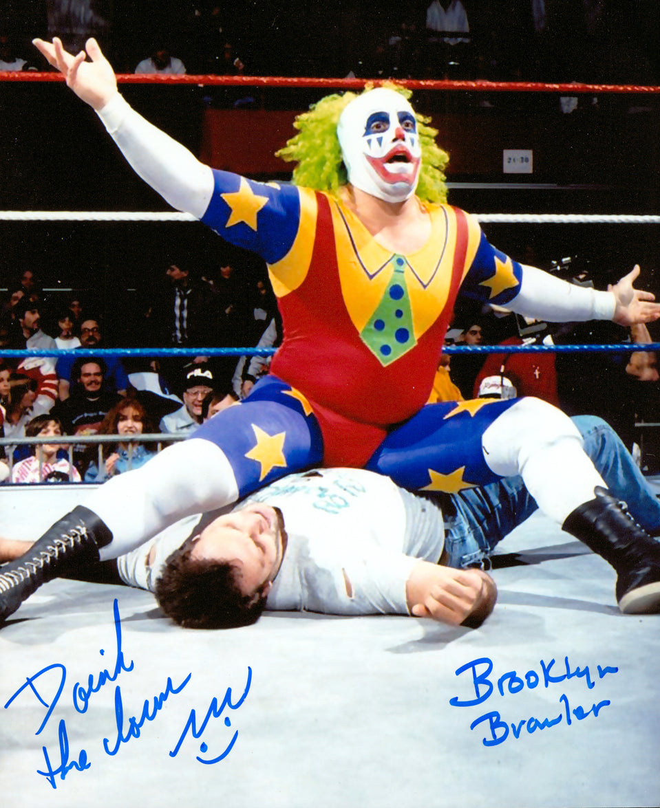 Doink the Clown & Brooklyn Brawler dual signed 8x10 Photo – Signed By ...