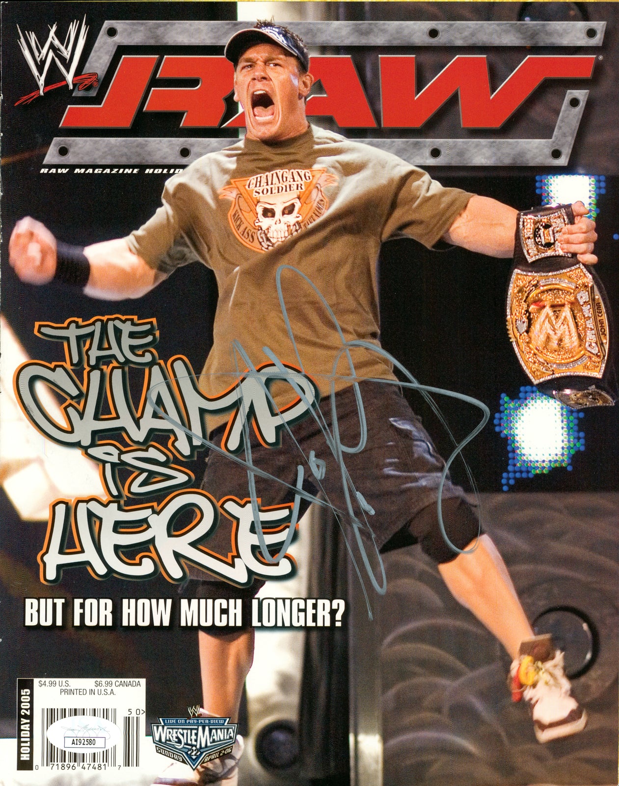 John Cena signed WWE Raw Magazine Cover (w/ JSA) – Signed By Superstars