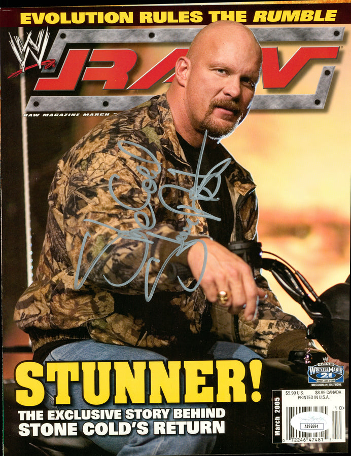 Stone Cold Steve Austin signed WWE Raw Magazine Cover (w/ JSA) – Signed ...