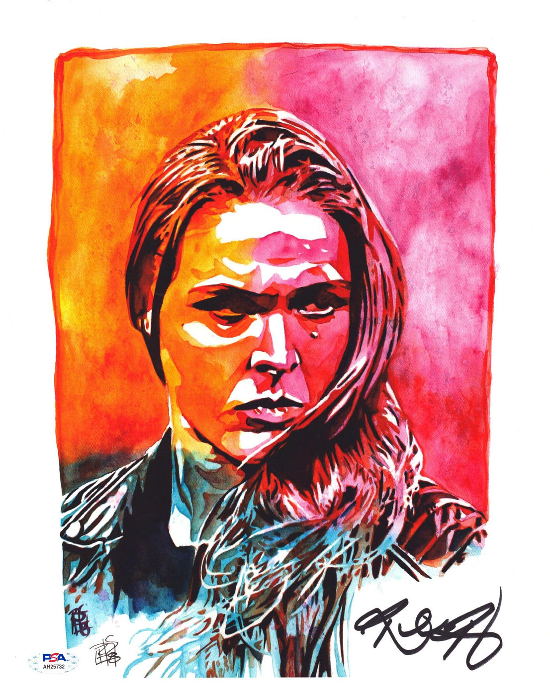 Ronda Rousey signed 11x14 Schamberger Art (w/ PSA) – Signed By Superstars