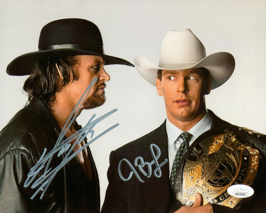 Undertaker & JBL dual signed 8x10 Photo (w/ JSA) – Signed By Superstars