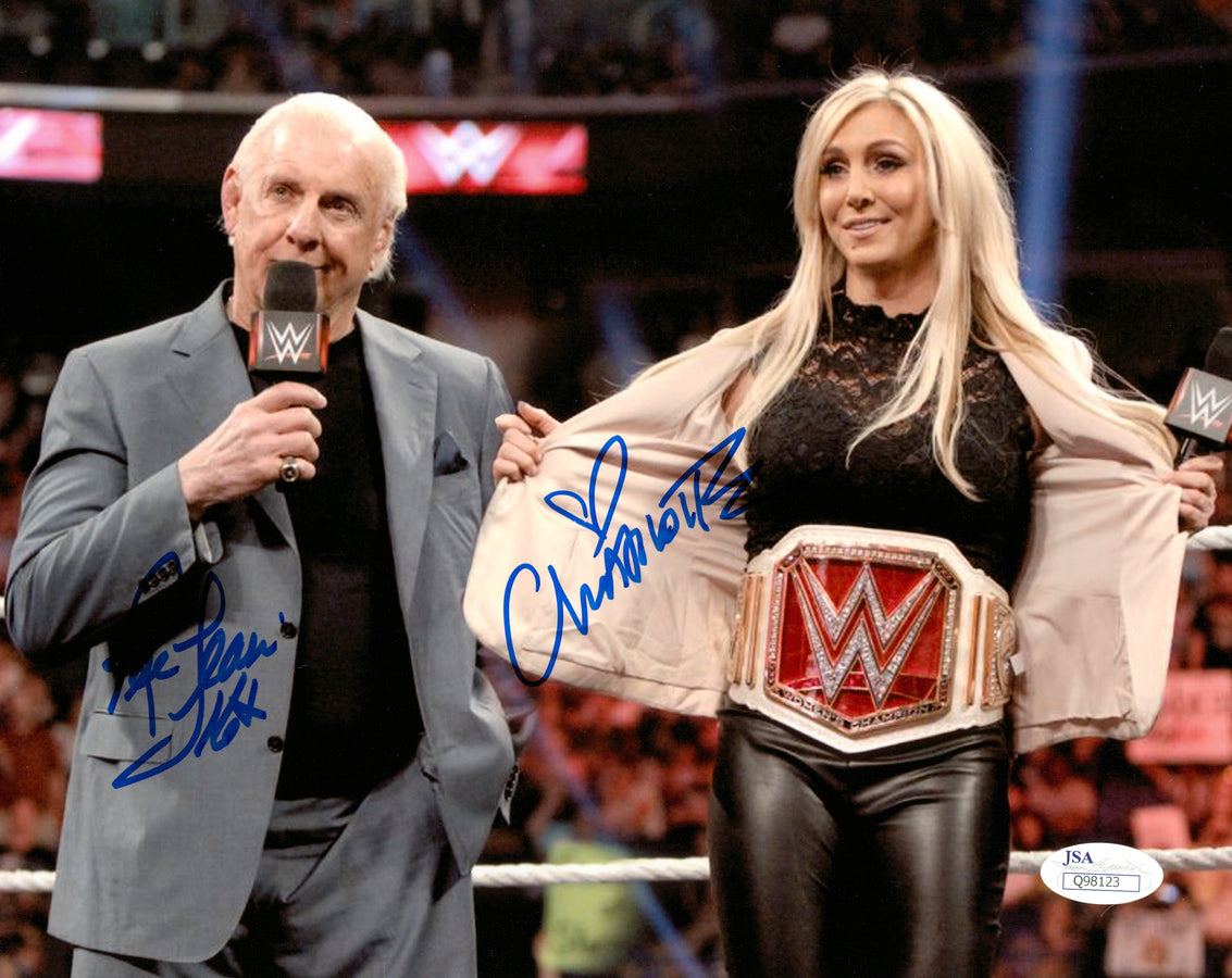 Charlotte Flair & Ric Flair dual signed 8x10 Photo (w/ JSA) – Signed By ...