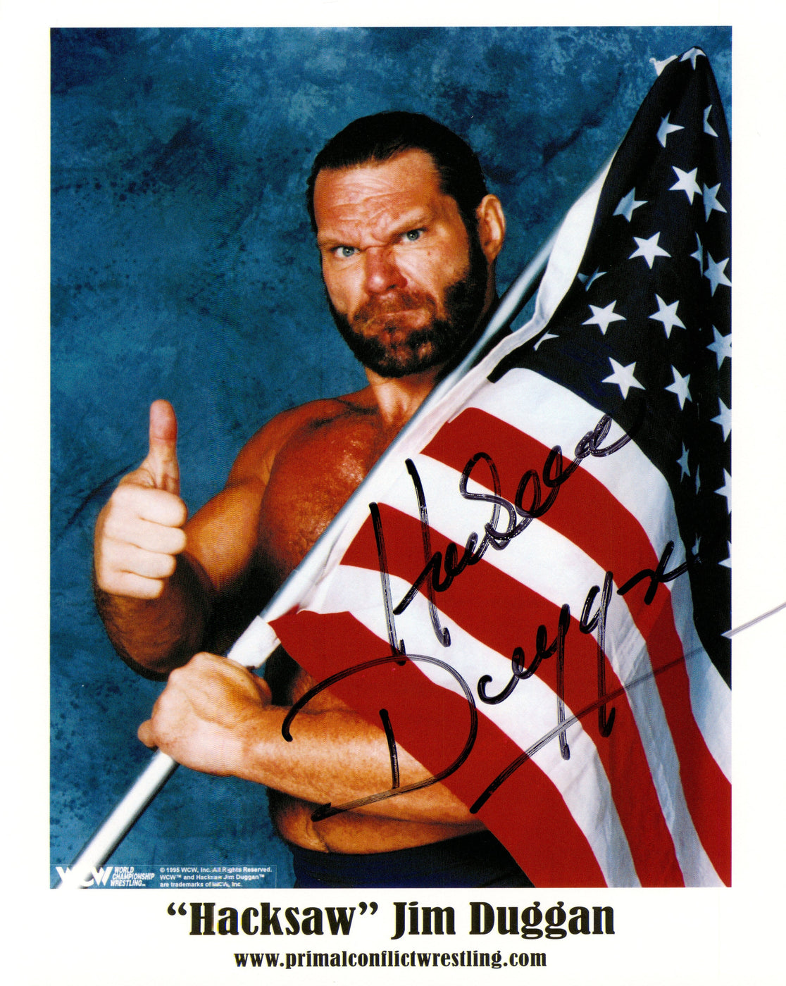 Hacksaw Jim Duggan signed 8x10 Photo – Signed By Superstars