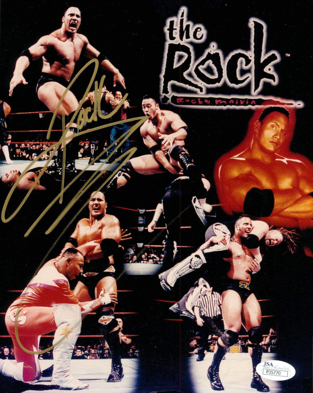 The Rock signed 8x10 Photo (w/ JSA) – Signed By Superstars