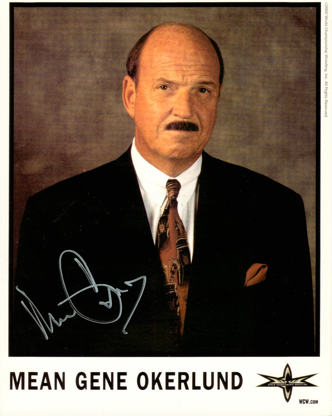 Mean Gene Okerlund signed 8x10 Photo – Signed By Superstars