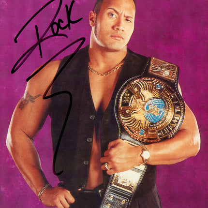 The Rock signed 8x10 Photo (w/ JSA) – Signed By Superstars