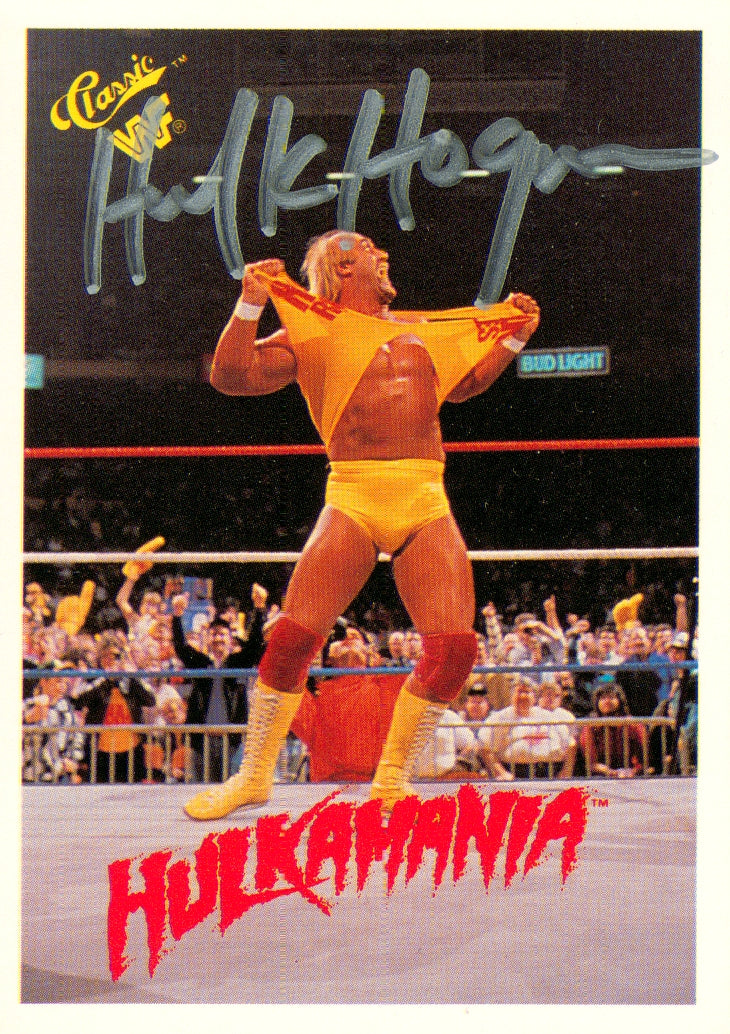 Hulk Hogan signed 1990 WWF Classic Trading Card – Signed By Superstars