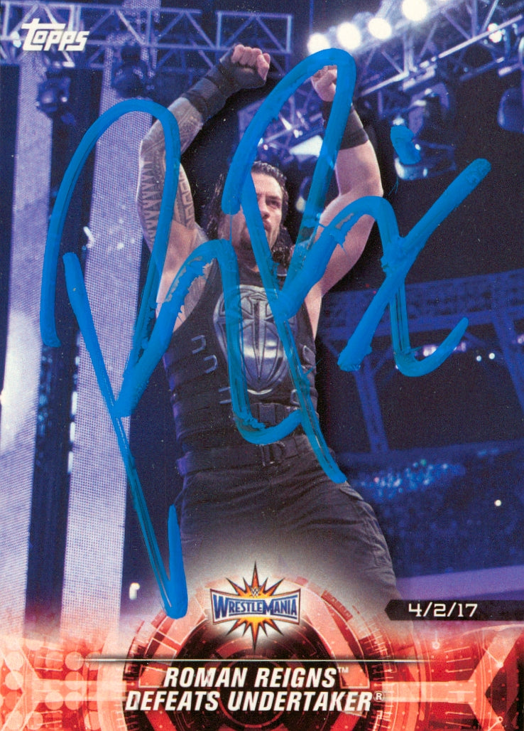 Roman Reigns signed 2018 Topps Wrestlemania WWE Trading Card – Signed ...