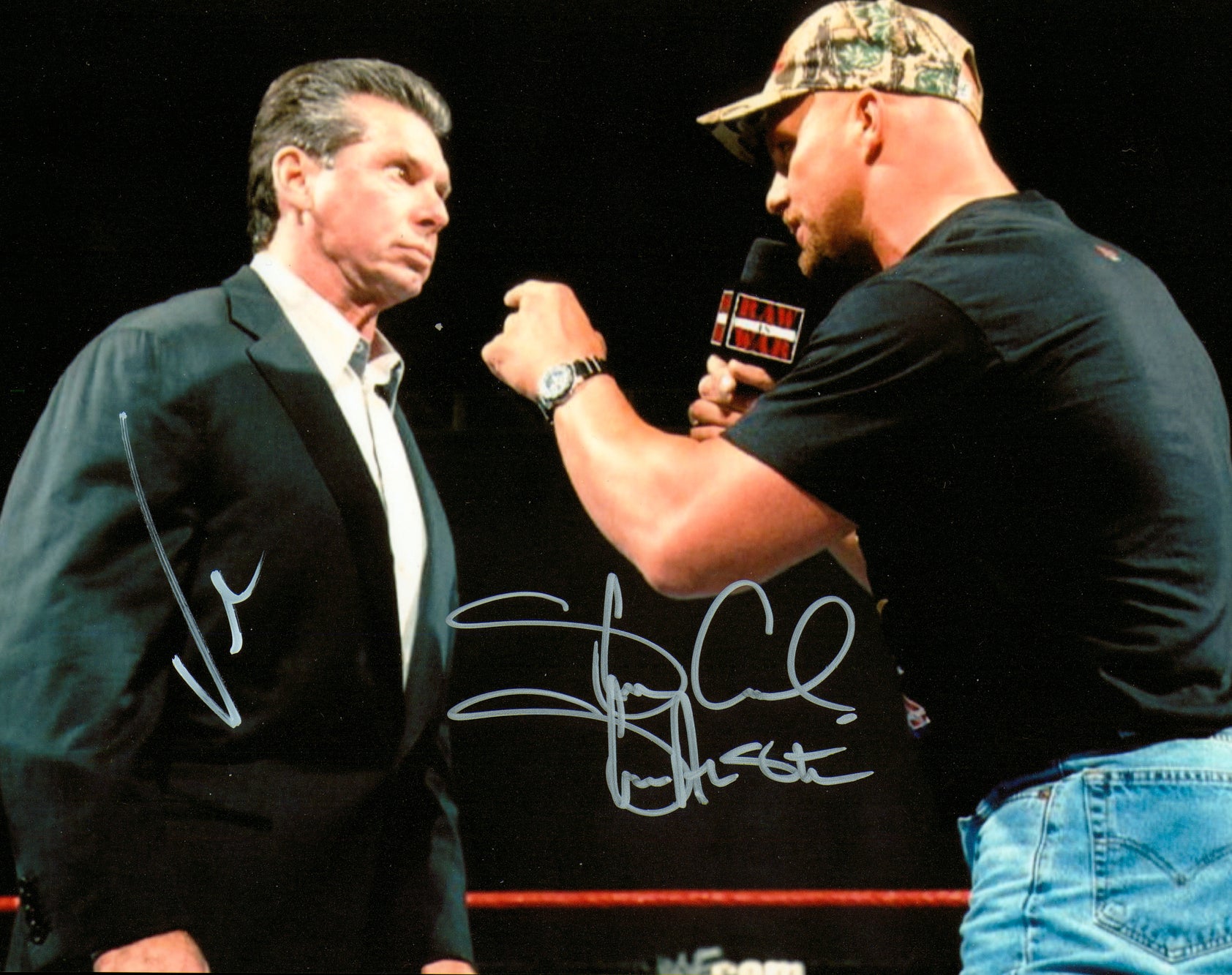 Vince McMahon & Stone Cold Steve Austin dual signed 8x10 Photo – Signed ...