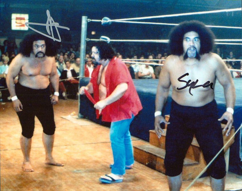 Wild Samoans - Afa & Sika dual signed 11x14 Photo – Signed By Superstars