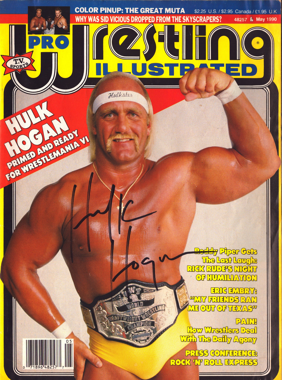 Hulk Hogan signed Pro Wrestling Illustrated Magazine May 1990 – Signed ...