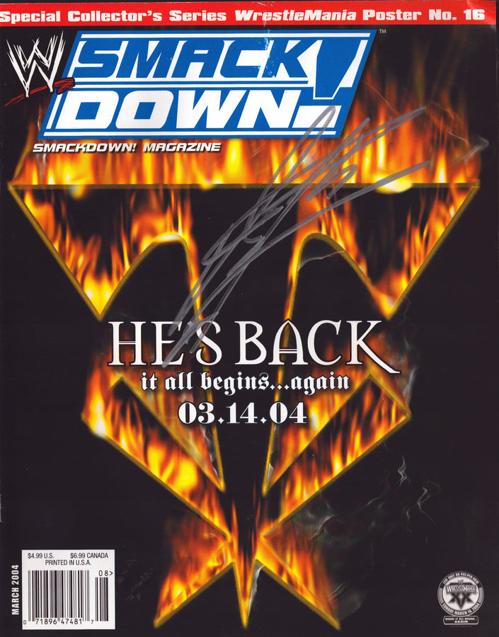 Undertaker signed WWE Smackdown Magazine March 2004 – Signed By Superstars