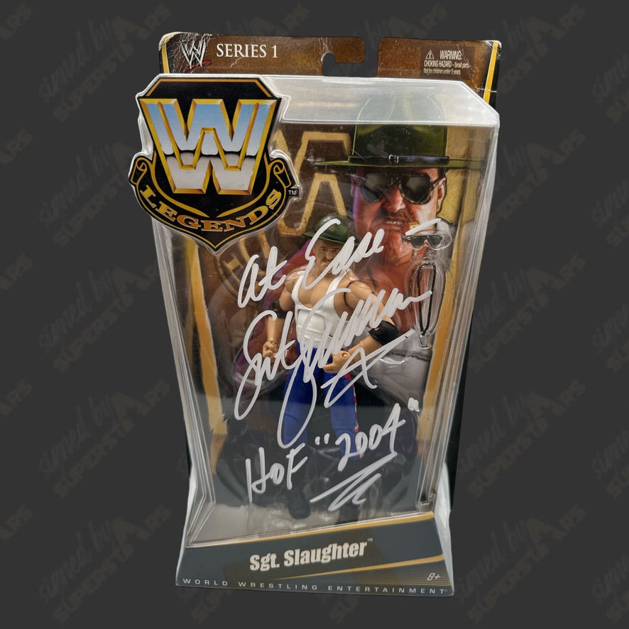 Sgt Slaughter signed WWE Legends Series 1 Action Figure – Signed By ...