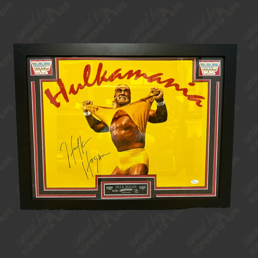 Hulk Hogan signed Framed Plaque (w/ JSA) – Signed By Superstars