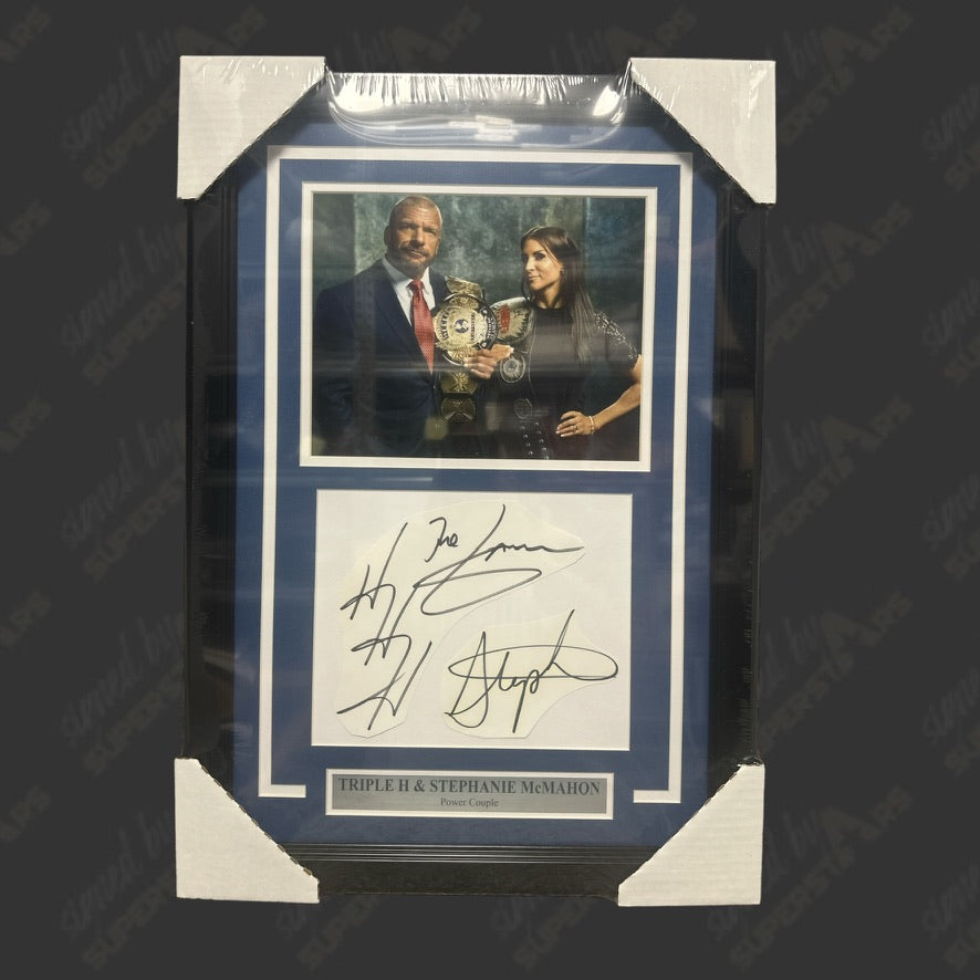Stephanie McMahon & Triple H dual signed Framed Plaque – Signed By ...