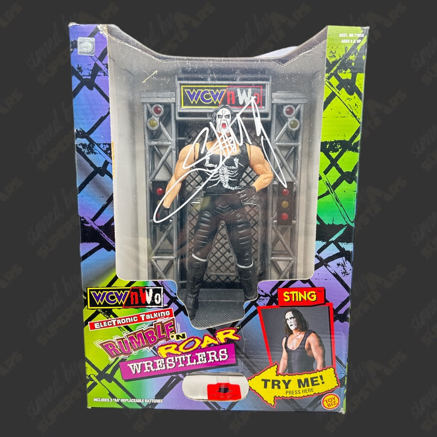 Sting signed WCW/nWo Rumble & Roar Action Figure – Signed By Superstars