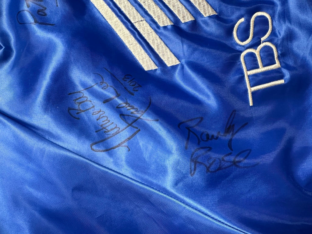 Multi-signed TBS Sports Jacket by NWA wrestlers (13 autographs ...