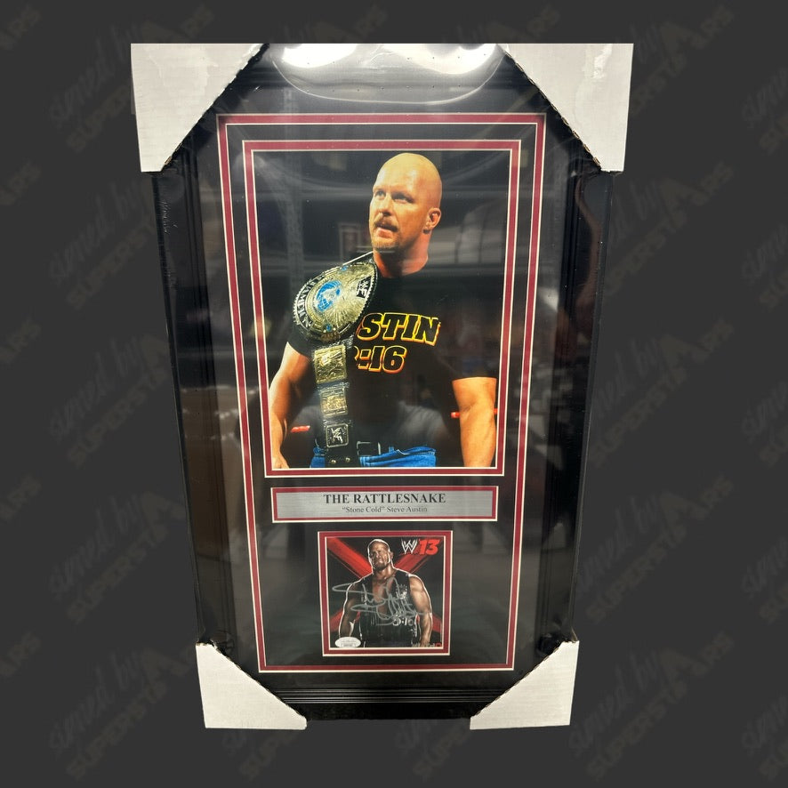 Steve Austin signed Video Game Cover Matted & Framed Plaque (w/ JSA ...