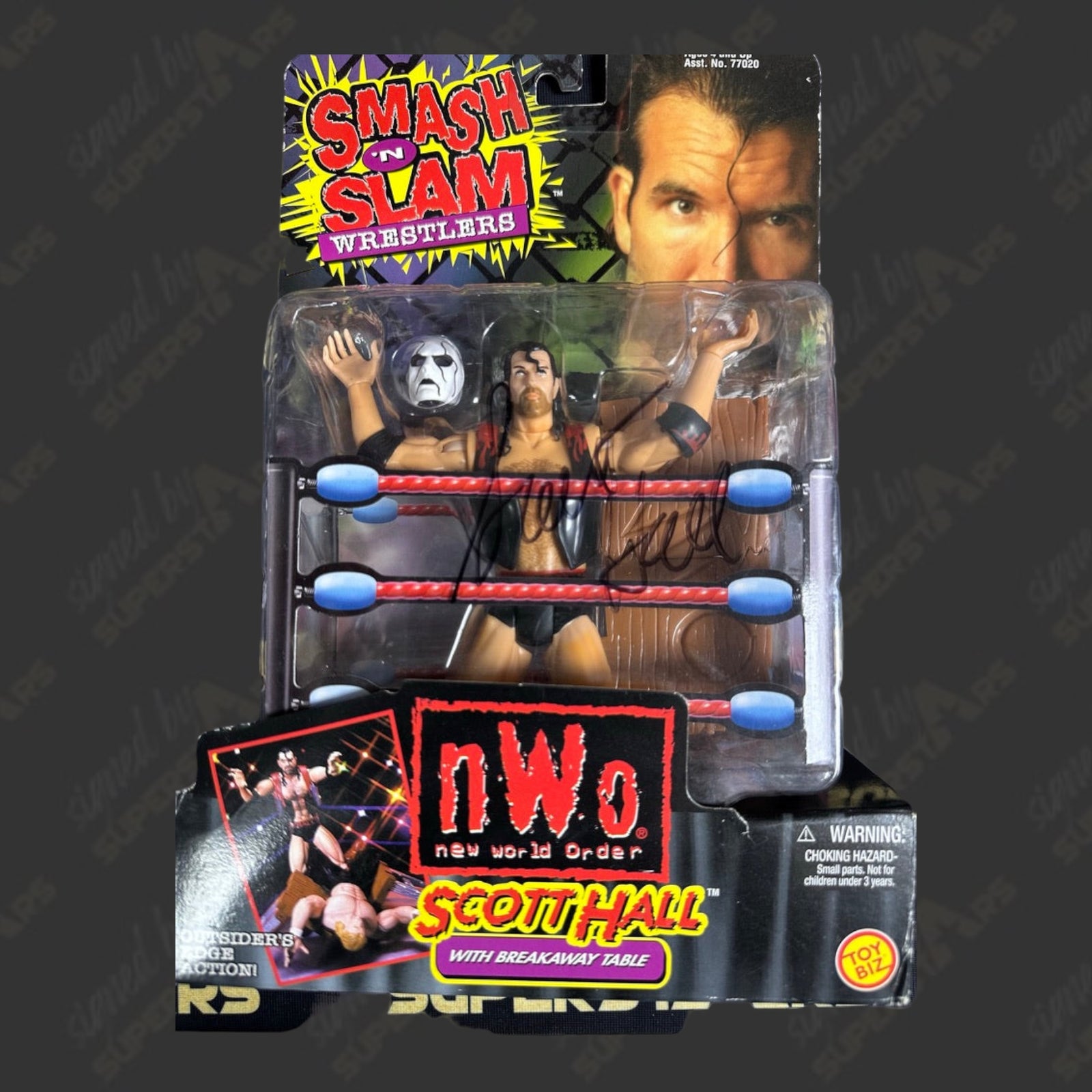 Scott Hall signed WCW nWo Smash & Slam Action Figure – Signed By Superstars