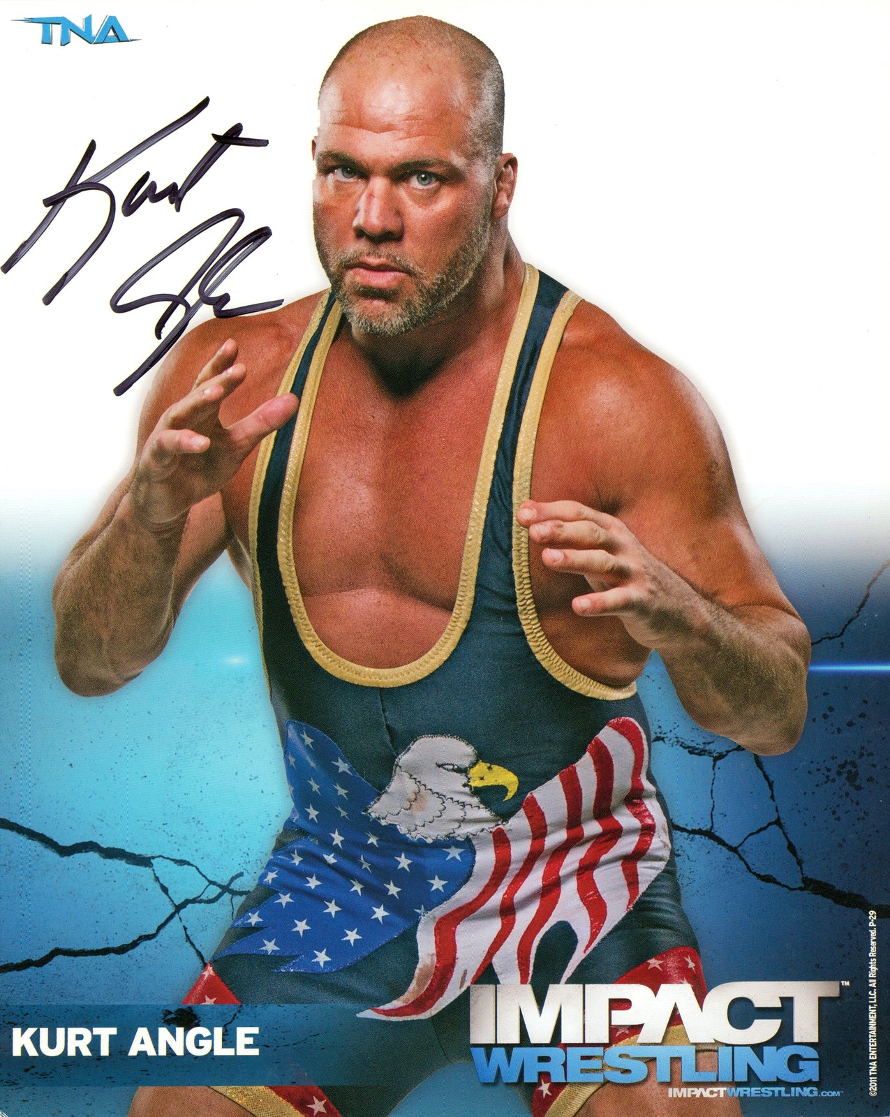 Kurt Angle signed 8x10 Photo – Signed By Superstars