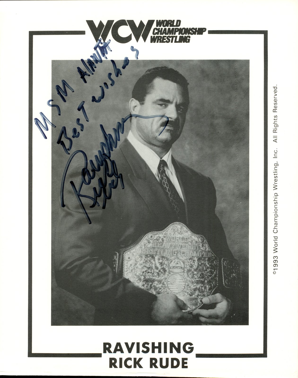 Ravishing Rick Rude signed 8x10 Photo – Signed By Superstars