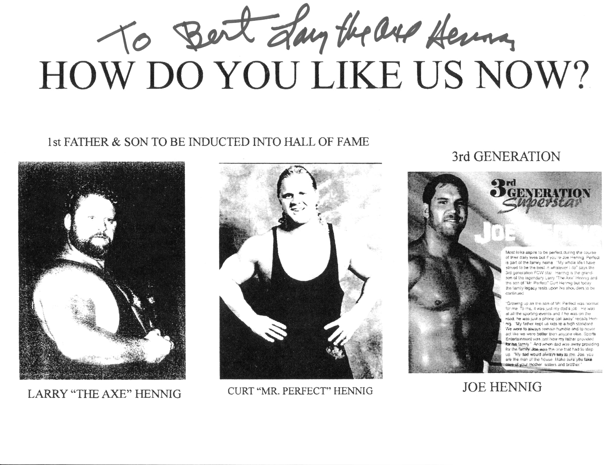 Larry Hennig signed 8x10 Photo – Signed By Superstars