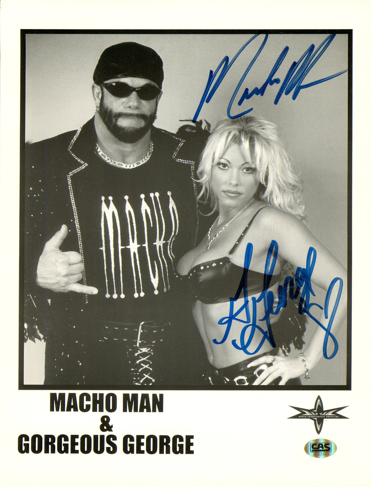 Macho Man Randy Savage & Gorgeous George signed 8x10 Photo – Signed By ...
