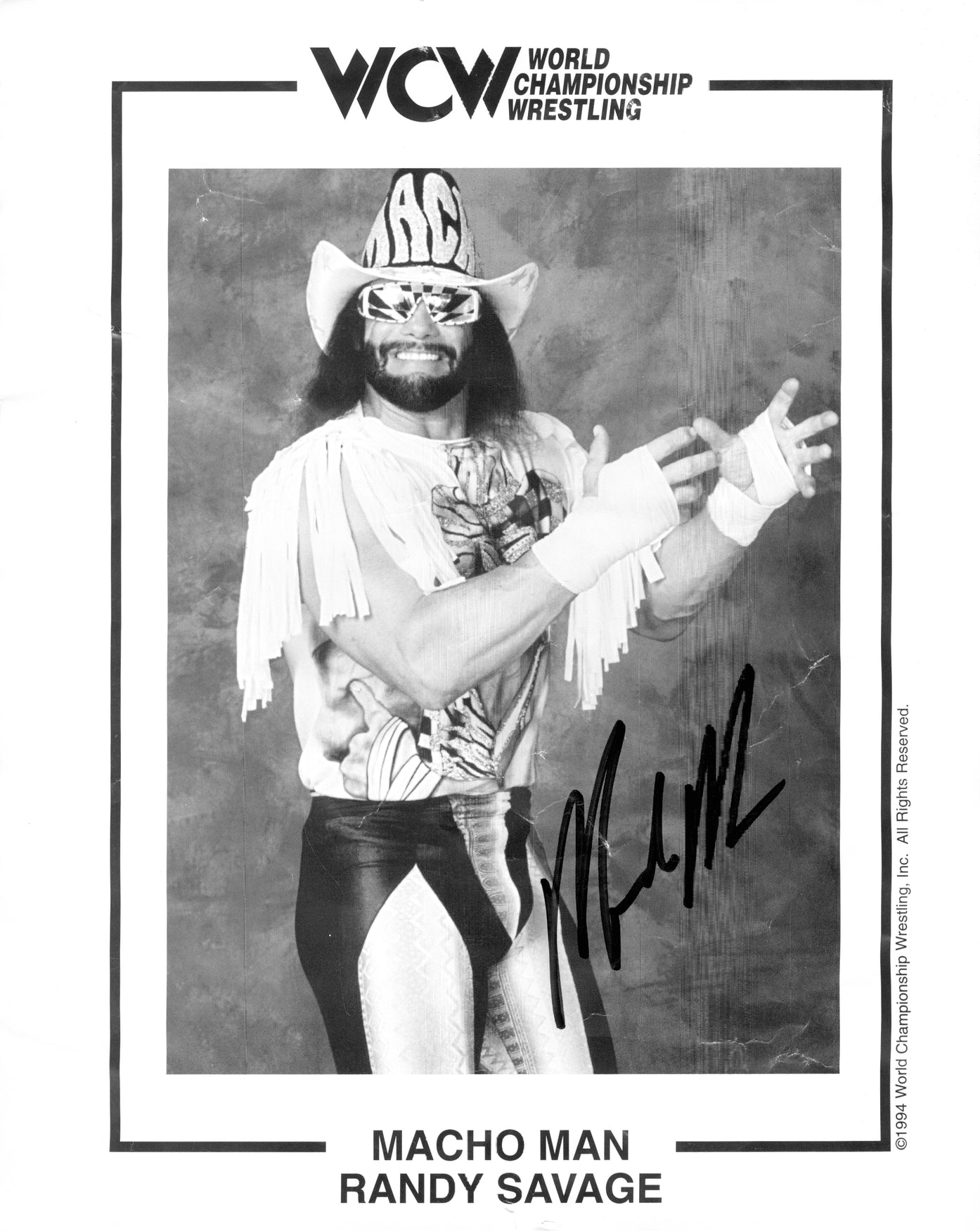 Macho Man Randy Savage signed 8x10 Photo – Signed By Superstars