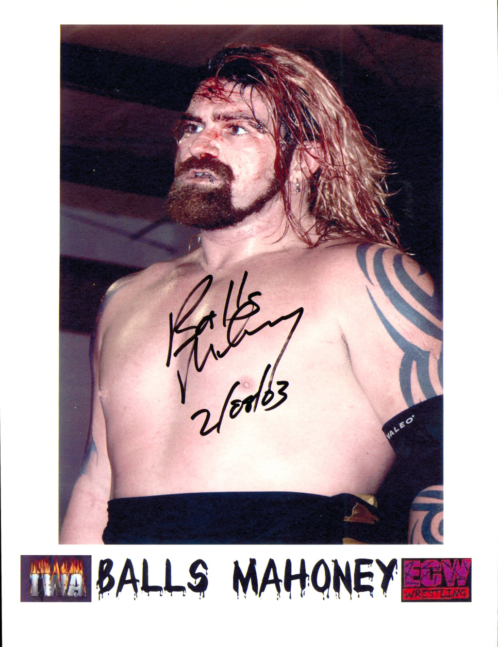 Balls Mahoney signed 8x10 Photo – Signed By Superstars