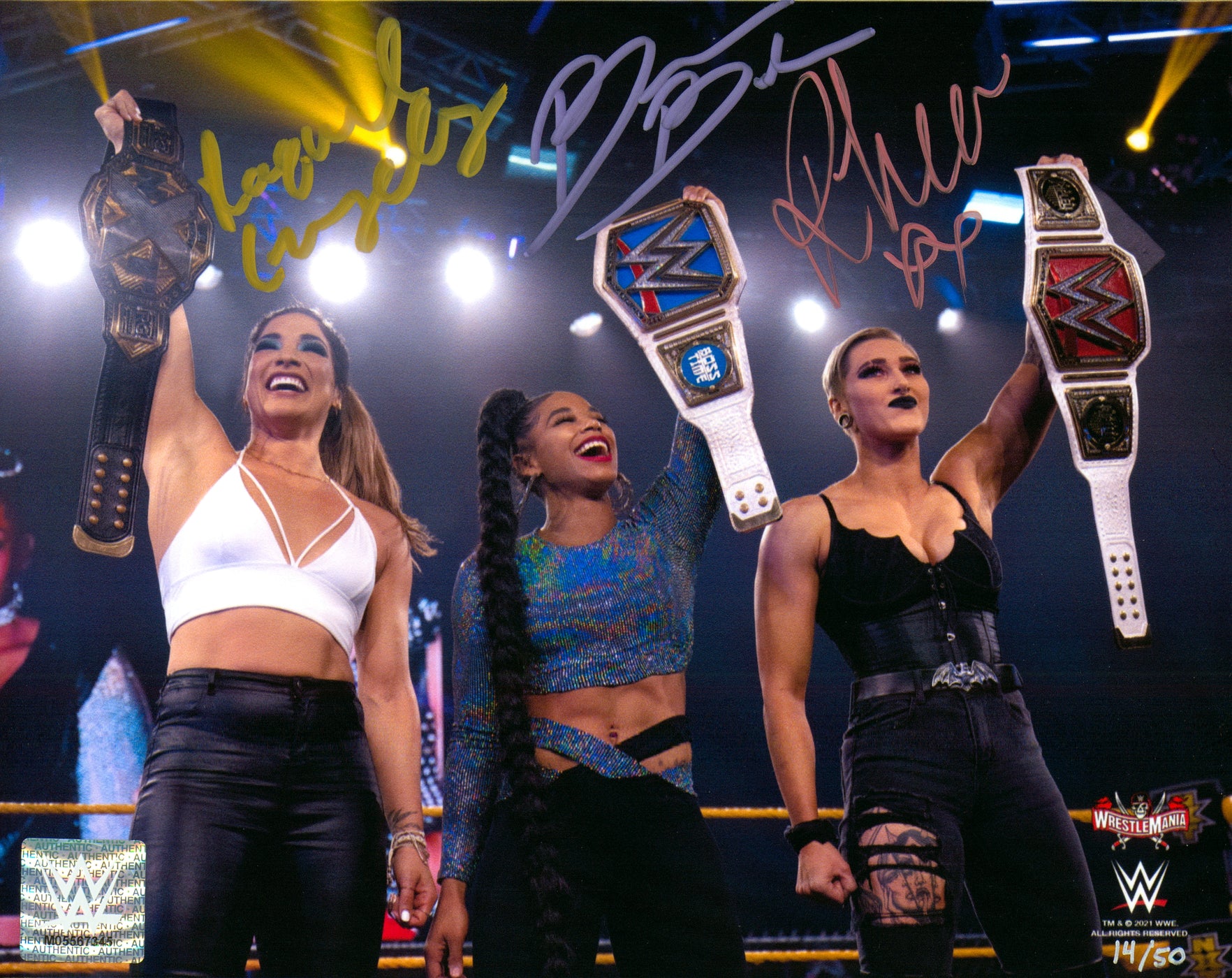 Raquel Gonzalez, Bianca Belair & Rhea Ripley triple signed 8x10 Photo ...