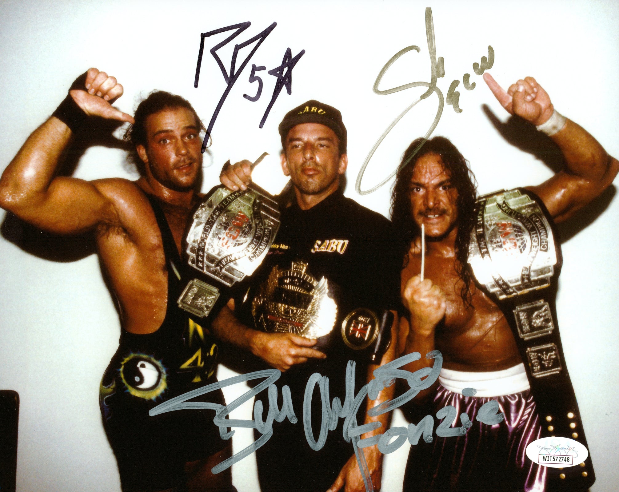 Rob Van Dam, Sabu & Bill Alfonso triple signed 8x10 Photo (w/ JSA ...