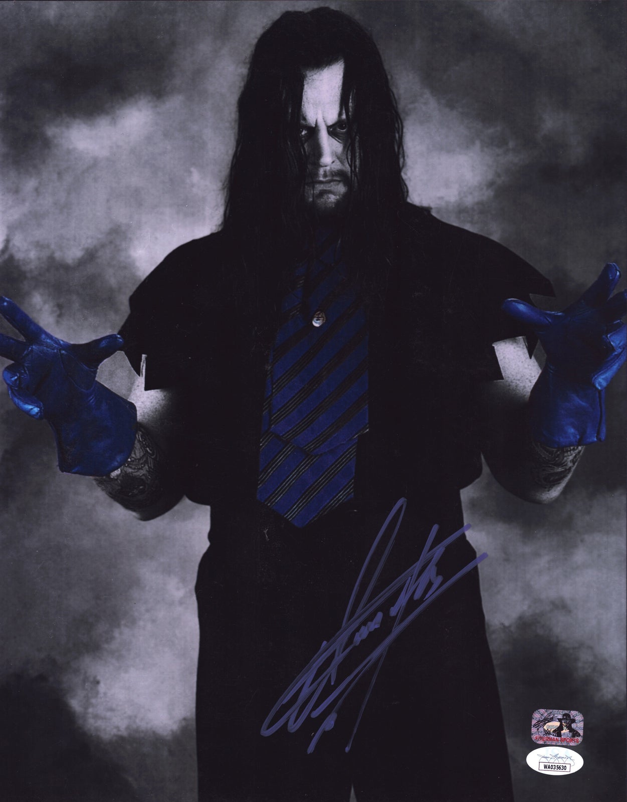 Undertaker signed Metallic 11x14 Photo (w/ JSA) – Signed By Superstars