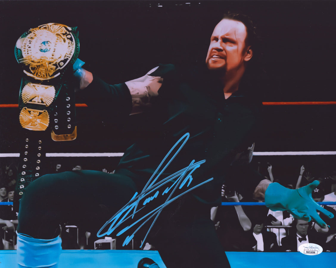Undertaker signed Metallic 11x14 Photo (w/ JSA) – Signed By Superstars