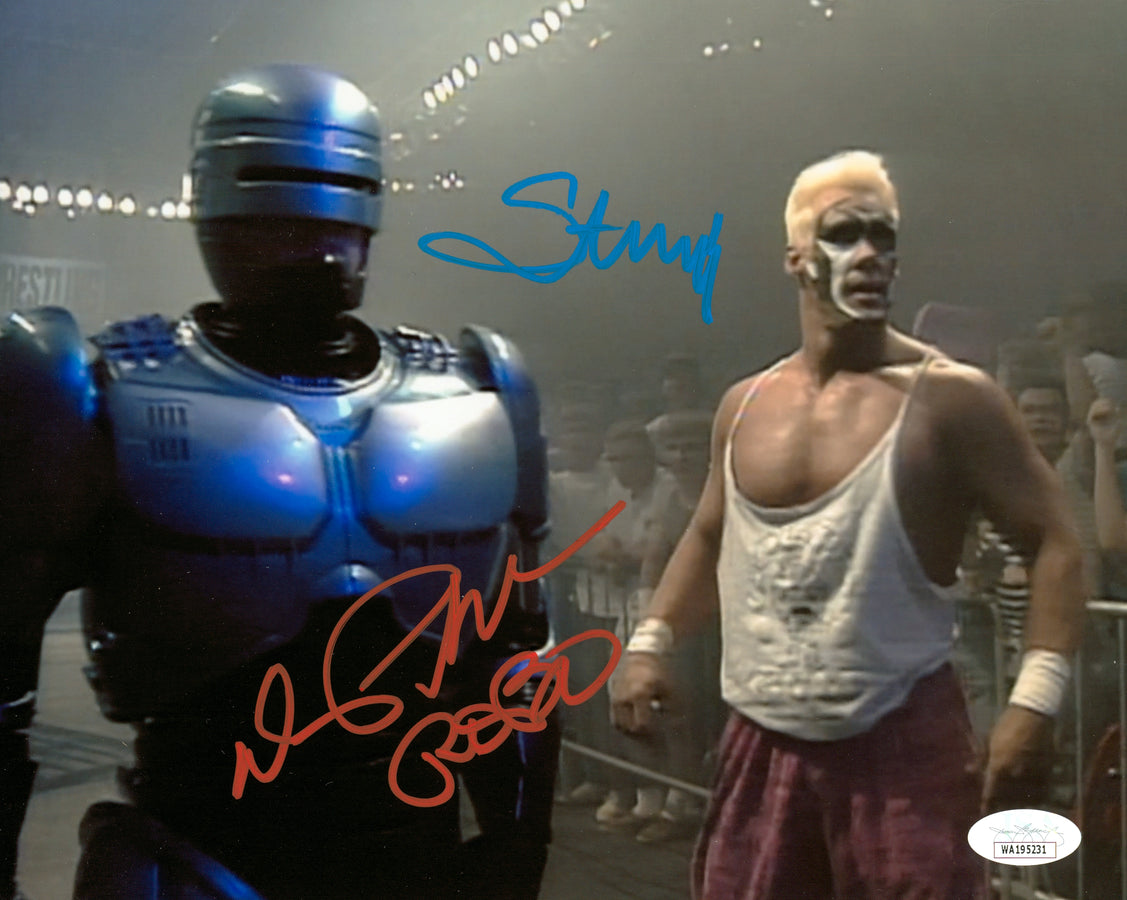 Sting & Peter Weller dual signed 8x10 Photo (w/ JSA) – Signed By Superstars