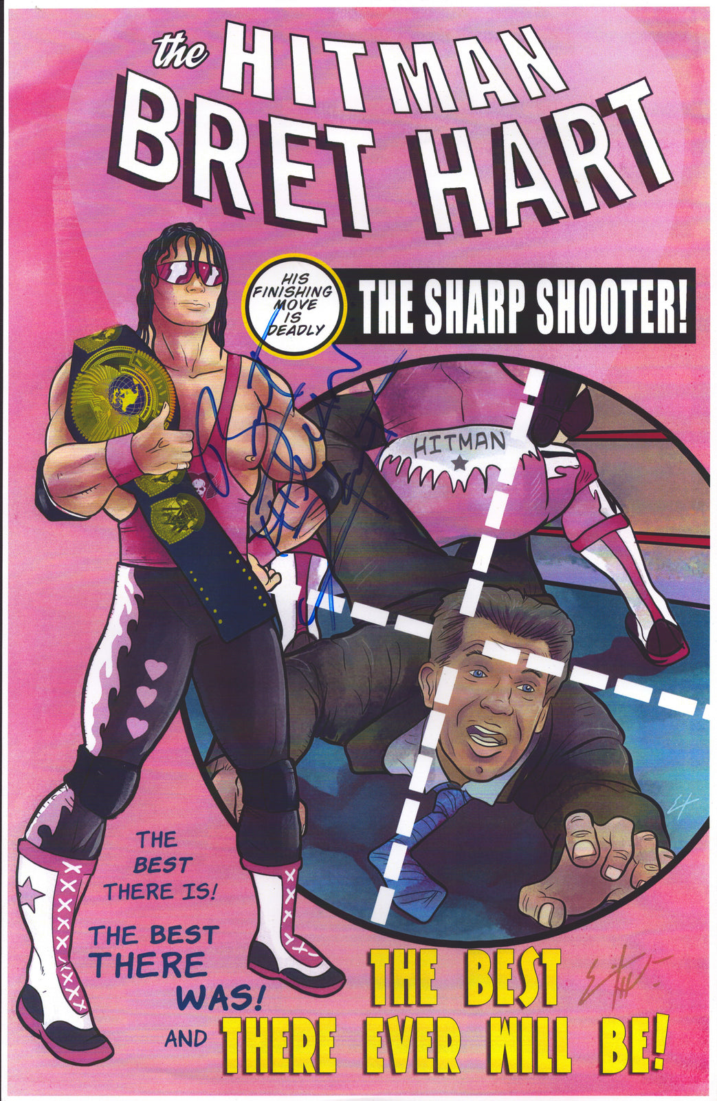 Bret Hart signed 11x17 Photo – Signed By Superstars