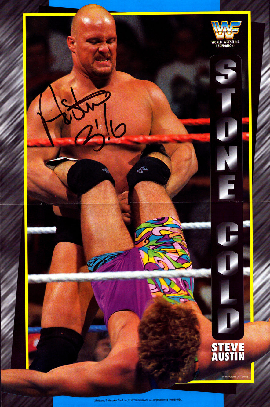 Stone Cold Steve Austin signed Magazine Poster – Signed By Superstars
