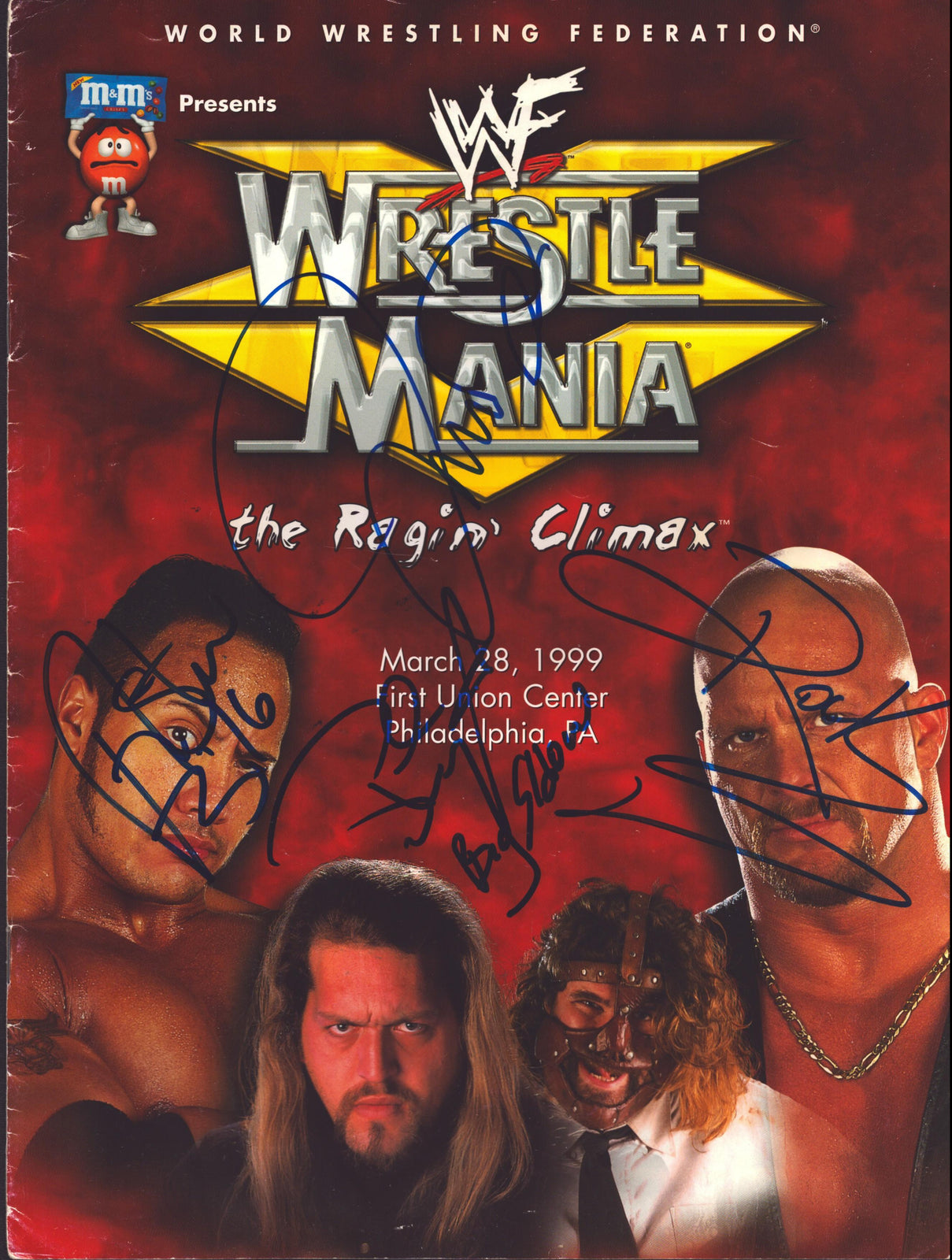 Multi-signed WrestleMania XV Event Program (20+ signatures! w/ JSA ...