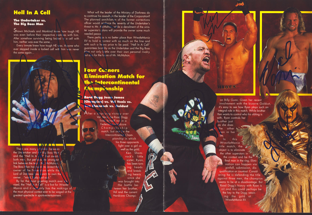 Multi-signed WrestleMania XV Event Program (20+ signatures! w/ JSA ...