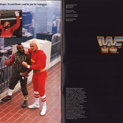 Multi-signed original WWF Wrestlemania 1 Event Program (9 signatures ...