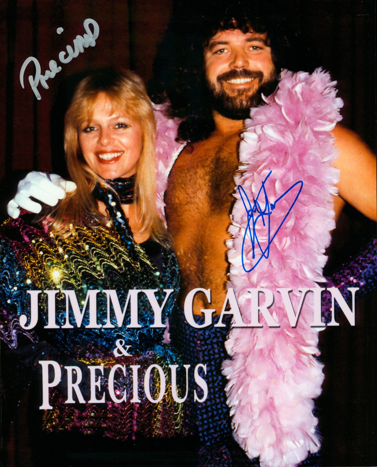 Jimmy Garvin & Precious dual signed 8x10 Photo – Signed By Superstars