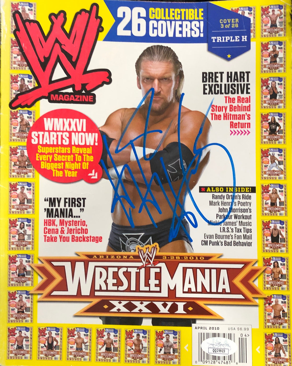 Triple H signed WWE Magazine April 2010 (w/ JSA) – Signed By Superstars