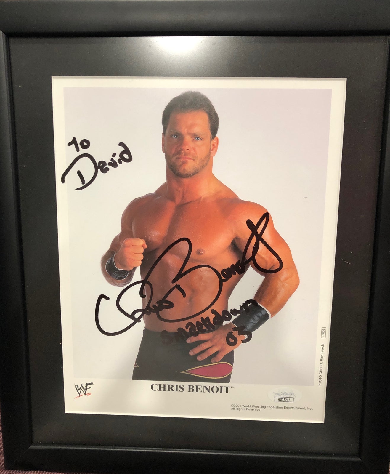 Chris Benoit signed 8x10 Photo Framed (w/ JSA) – Signed By Superstars