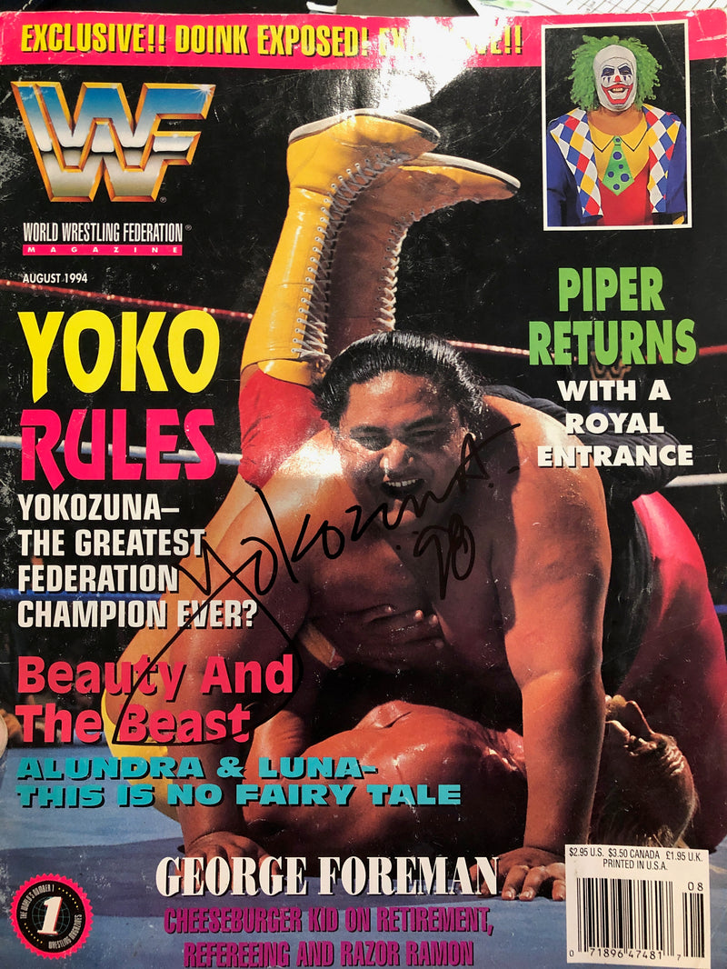 Yokozuna signed WWF Magazine (August 1994) – Signed By Superstars